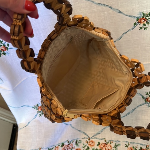 koni | Bags | Island Small Purse Made With Natural Wood And Linen ...